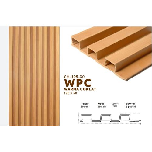 Jual Wpc wall panel / wpc wood panel per lembar 3m x 19,5cm x 3cm indoor - 195-30COKLAT - Kota ...
