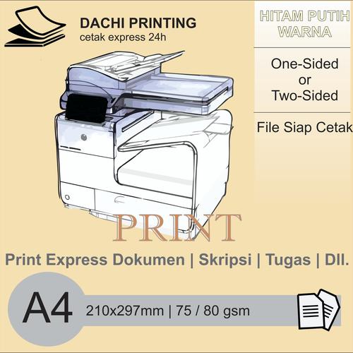 Jual Print cetak warna A4 skripsi / tesis / tugas - 75 gsm - Kota ...