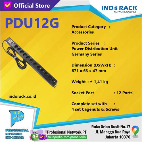 Promo PDU 12 OUTLET PDU12G - POWER DISTRIBUTION UNIT INDORACK RACK ...
