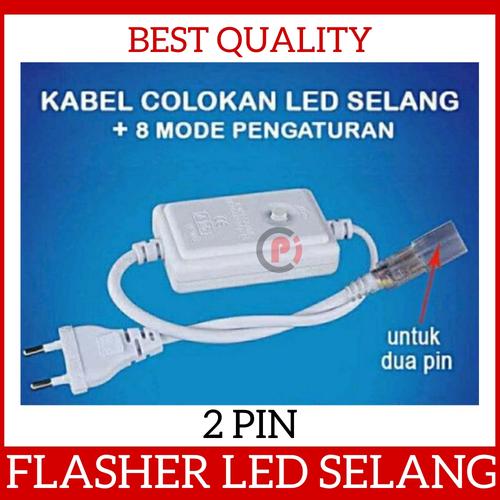 Jual Power Socket Colokan Lampu Selang LED 2 Pin 8 Mode Soket Cok ...