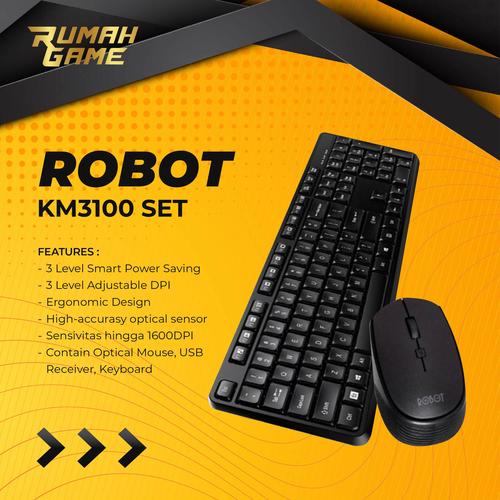 Jual Combo Set Robot KM3100 Optical Mouse & Keyboard Wireless 2.4G ...
