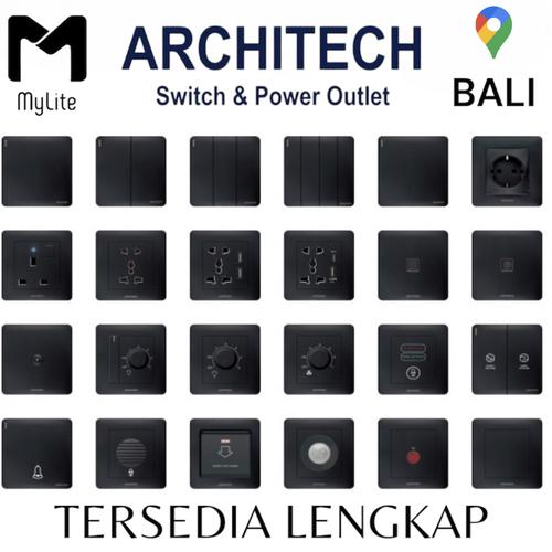 Jual Saklar Stop Kontak Dimmer Architech Infinity Black A63 SERIES - 1 ...