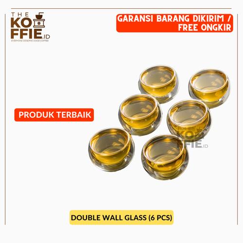 Jual Gelas Kopi Shot Doublewall Borosilicate Glass 50ml 6 PCS - Kota ...