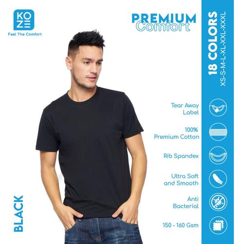Jual Kaos Polos Koze Black Size XS-XL / Premium Comfort Combed 30s ...