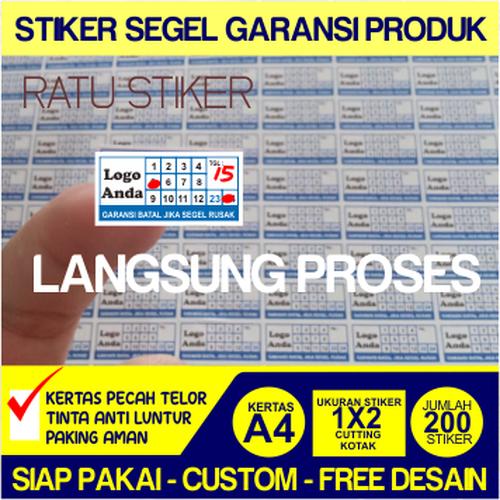 Jual Cetak Express Stiker Segel Garansi ukuran 1x2 cm Kertas Pecah ...