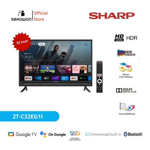 Jual TV LED SHARP 32 Inch 2T-C32EG1i 32EG1i SMART GOOGLE TV HD - Kota Padang - SekawanPedia ...