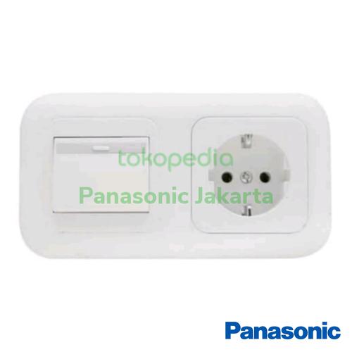 Jual Panasonic Saklar Tunggal + Stop Kontak Non CP WEJP11312-7 WEJ5541 ...