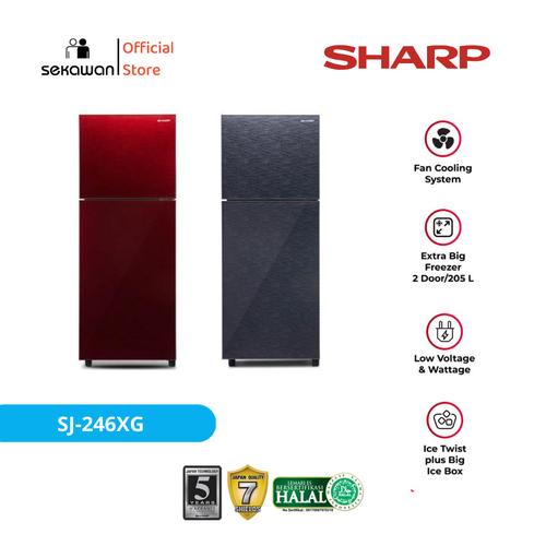Jual Sharp Lemari Es 2 pintu SJ-246XG-MR Shine Glass Door Series - Kota ...