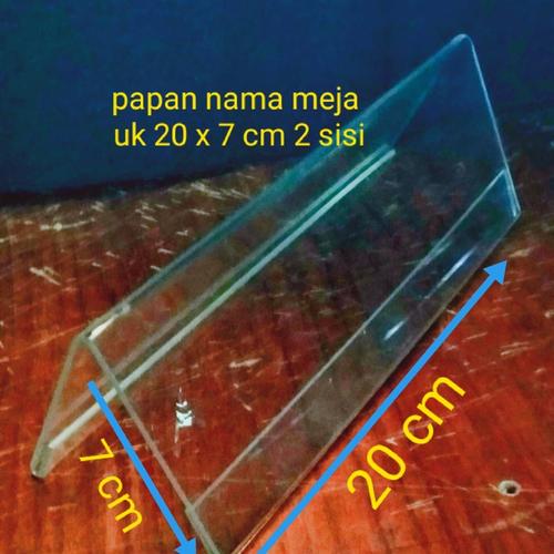 Jual papan nama meja akrilik uk 7 x 20 cm dua sisi tebal 2 mm - Jakarta ...