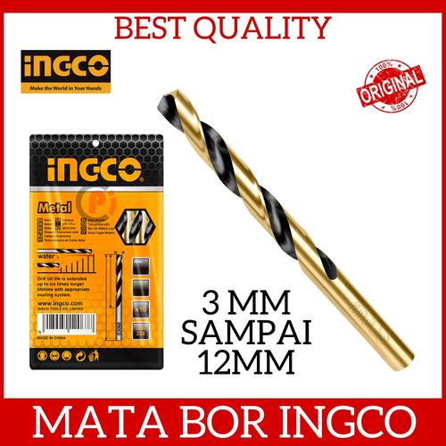 Jual INGCO Mata Bor Besi Ukuran 3 4 5 6 8 9 10 11 12 MM HSS Drill Bit ...