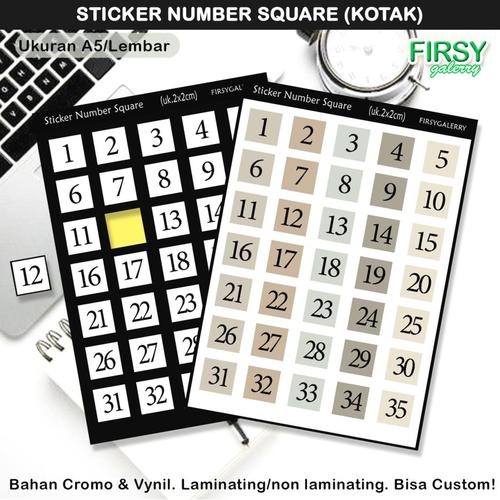 Jual STICKER NOMOR LABEL ANGKA 2CM KOTAK PERSEGI, BISA CUSTOM, TAHAN ...