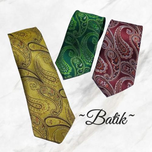 Jual dasi panjang batik merah maroon leaf import 3 inch 7 - 8 cm ready ...
