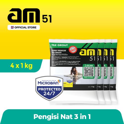 Jual Paket 4x - AM 51 NAT ANTI JAMUR TAHAN ASAM kemasan 1 kg - White ...