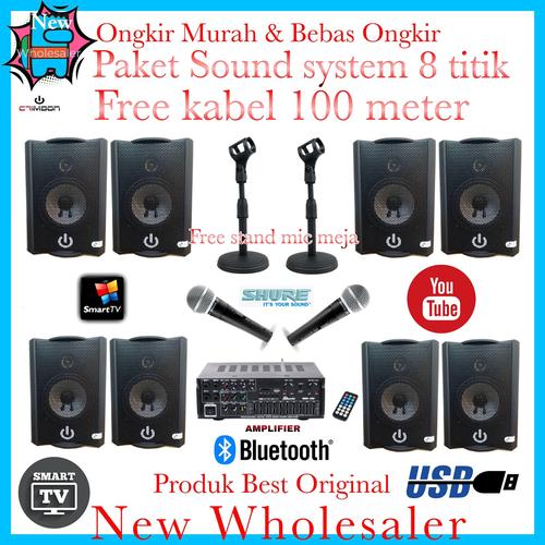 Jual paket sound speaker 8 titik 4 inch crimson cafe kantoran channel ...
