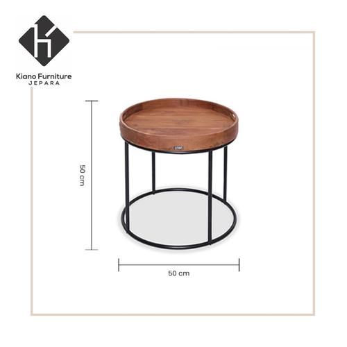 Jual Coffee Table Bulat 50 cm, Meja Cafe Industrial, Meja Kopi Kayu ...