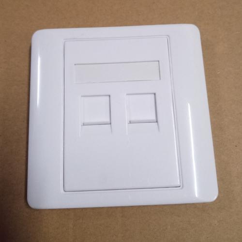 Jual Wallplate RJ45 2Port Cat5/Cat6 Rj11/ Face plate Rj45 Cat5 cat6 ...