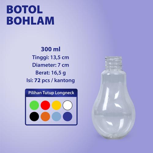 Promo Botol Bohlam 300ml / Botol Lampu 300ml / Botol Jus / Botol ...