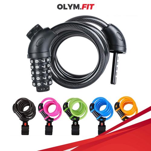 Jual Kunci Sepeda 5 Digit Kombinasi Bicycle Lock Kunci Gembok Kabel ...