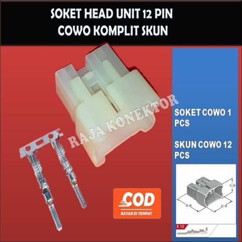 Jual soket konektor 12 pin male soket audio toyota daihatsu - Jakarta ...