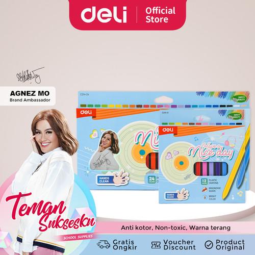 Jual DELI COLOR EMOTION PLASTIC CLEAN CRAYON TRIANGLE KRAYON BERSIH ...