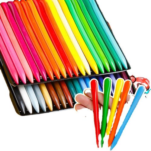 Jual Triangular Crayon Lab Non-Toxic Pensil Gambar Crayon isi 12 24 36 ...