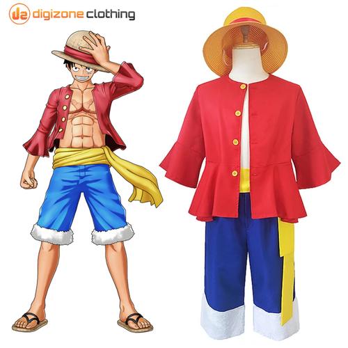 Jual Baju Cosplay Anime One Piece Monkey D Luffy - TOPI JERAMI, S ...