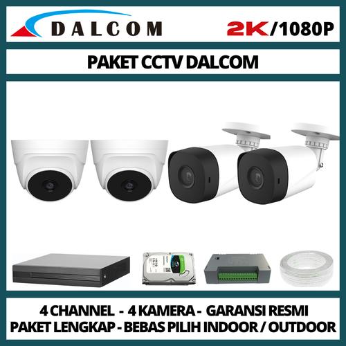 Promo PAKET CCTV DALCOM 4 CHANNEL 4 CAMERA 2K 1080P KAMERA - TANPA HDD ...