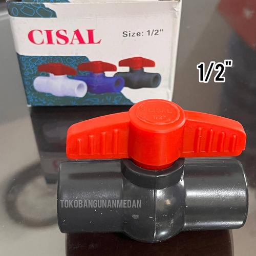 Jual Stop Kran Air CISAL PVC Polos 1/2 inch / Ballvalve Ball valve ...