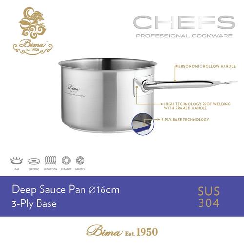 Jual Deep Sauce Pan 16cm Steamer 16cm Bima Chefs BP1900616 - Jakarta ...