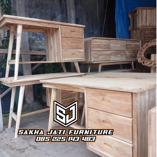 Jual Meja belajar minimalis retro kayu jati mentahan - Kab. Jepara ...