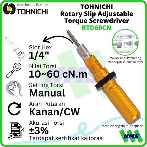 Jual Obeng Torsi RTD60CN 10 - 60 cNm TOHNICHI Rotary Torque Screwdriver ...