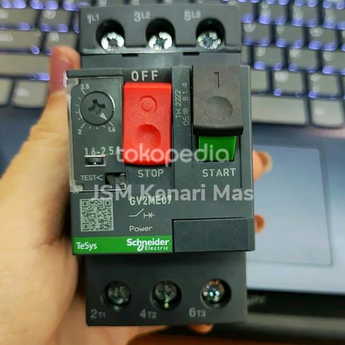 Jual GV2ME07 Motor circuit breaker, TeSys GV2, 3P, 1,6 -2,5A SCHNEIDER ...