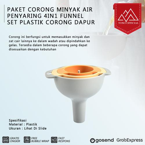 Jual PAKET CORONG MINYAK AIR PENYARING 4IN1 FUNNEL SET PLASTIK CORONG ...