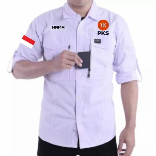 Jual KEMEJA TACTICAL PARTAI PKS LENGAN PANJANG FULL BORDIR KEMEJA ...