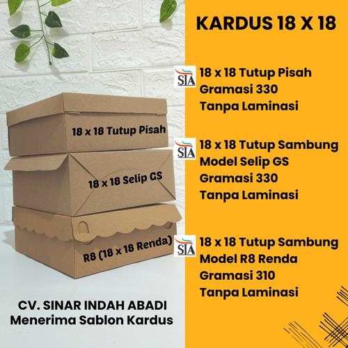 Jual KARDUS R8, 18 X 18 TUTUP PISAH, 18 X 7 SELIP GS | KARDUS MAKAN ...
