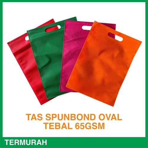 Jual Tas Spunbond Oval 65gsm Tas Goodie bag Oval Pond Handle Lubang 25x35 - Merah - Jakarta ...