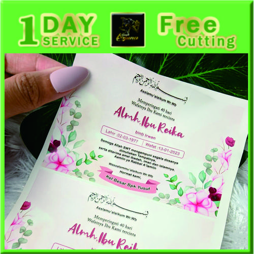 Promo Sticker dan Card Mengenang Wafatnya Stiker Card Label Tahlil ...