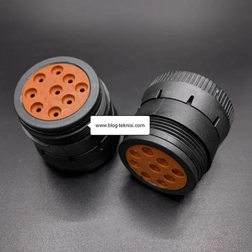 Jual HD16-9-1939S Black Round Female 9 Pin Diagnostic Connector Set ...