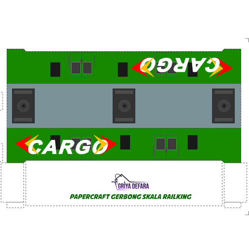 Jual GRIYADEFARA PAPERCRAFT GERBONG KERETA API SKALA HO 1/87 1:87 ...