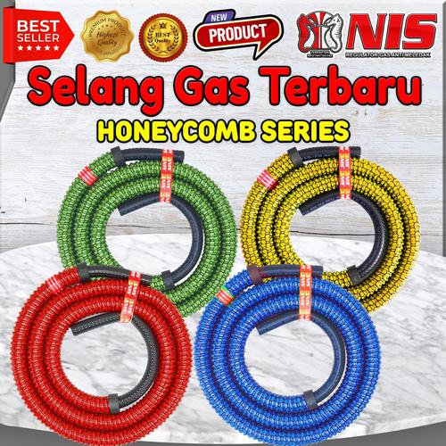 Promo PAKET SELANG GAS SELONSONG BESI SPIRAL NIS - HONEYCOMB - Kuning ...
