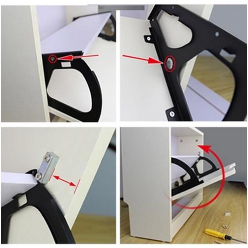 Jual Tempat Rak Lemari Engsel Rakk Sepatu Stainless Besi Putar 3 Susun ...