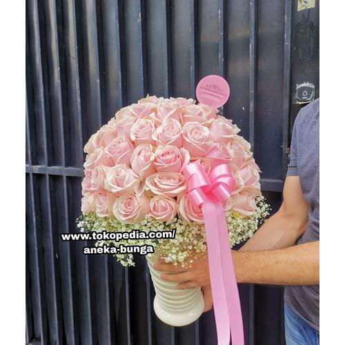 Jual Bunga Rangkaian Fresh Pink Soft Bunga Ulang Tahun Anniversary ...