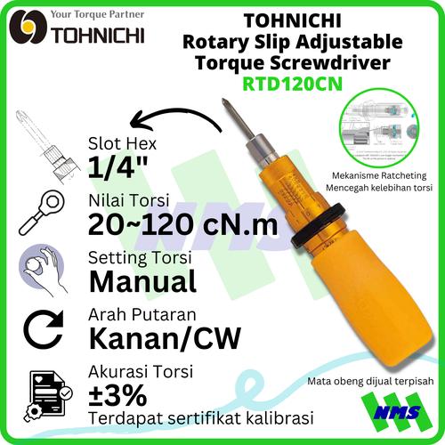 Jual Obeng Torsi RTD120CN 20 - 120 cNm TOHNICHI Rotary Torque ...