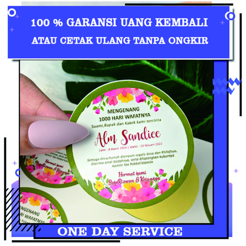 Jual Sticker Mengenang Wafatnya Stiker Card Tahlil Kartu Mengenang ...