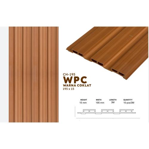 Jual Wpc wall panel / wpc wood panel per lembar 3m x 19.5cm x 1.5cm ...