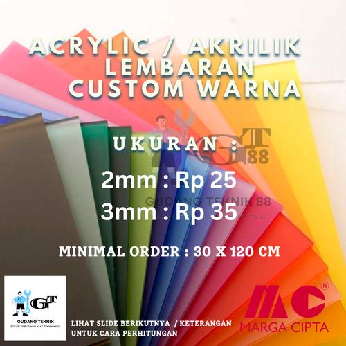 Jual Acrylic Akrilik WARNA laser cutting custom lembaran - MERAH #135 ...