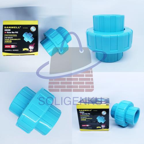 Jual Watermur PVC Sanwel 1-1/2" Water Mur Pompa Plastik Polos Union ...