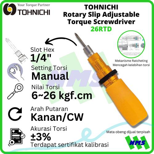 Jual Obeng Torsi TOHNICHI 26RTD 6 - 26 Kgfcm Rotary Slip Torque ...