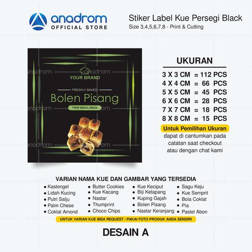 Jual Stiker Label Kue Persegi Black | Sticker Label Kue Kering ...