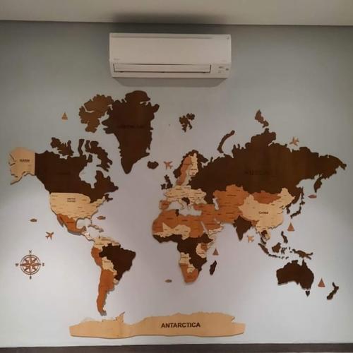 Jual World Map Decor Layer M/ Hiasan Dinding Peta Dunia Kayu Layer Size ...